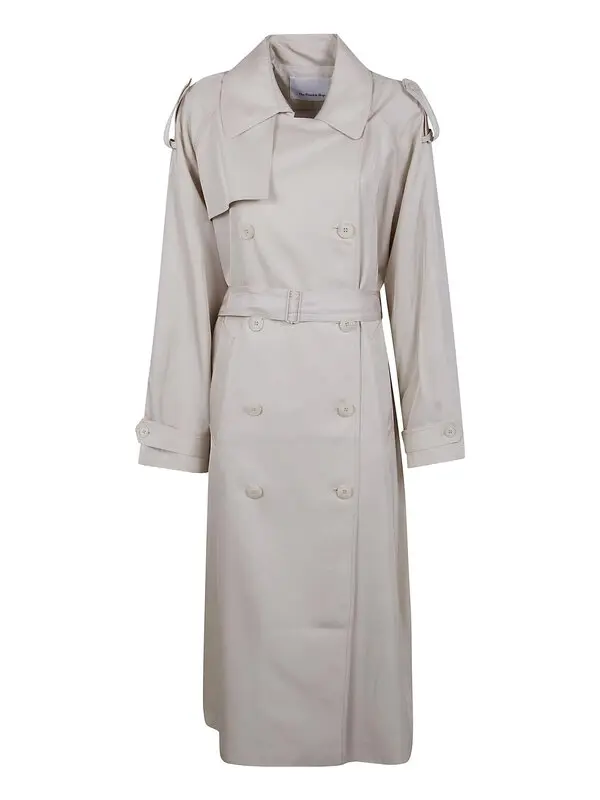 THE FRANKIE SHOP Veyron Fluid Twill Trench Coat - Beige