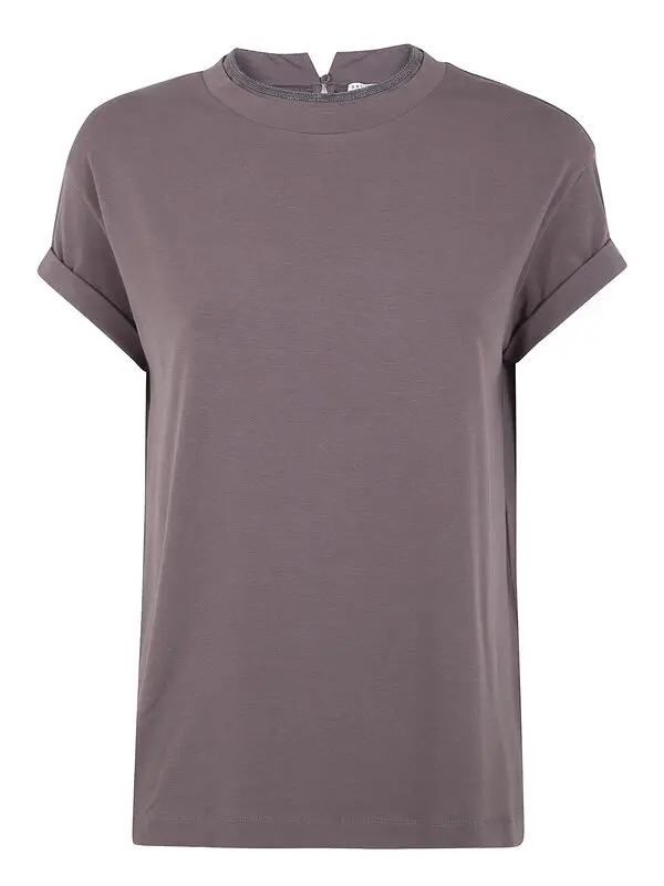 Brunello Cucinelli Round Neck T-shirt - Brown