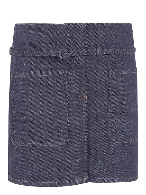 COURREGES Two Pockets Denim Skirt - Gray