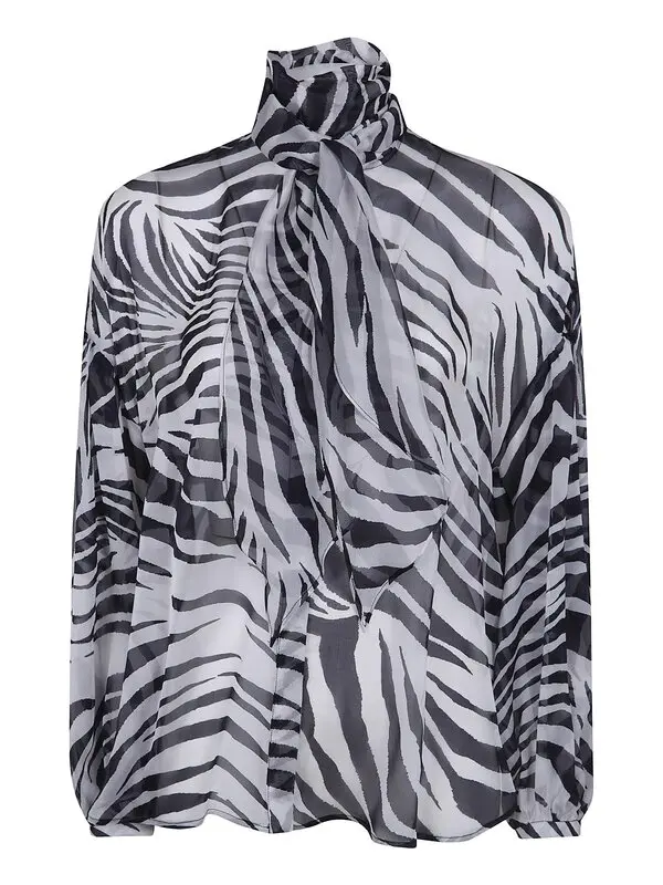Max Mara Ballata Zebra-print Silk Shirt - White
