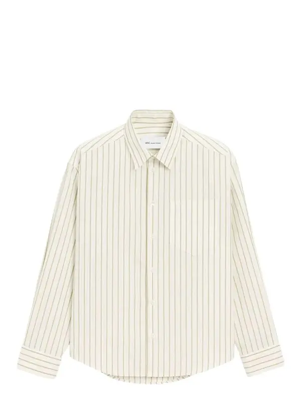 Ami Boxy Long Sleeve Shirt - White