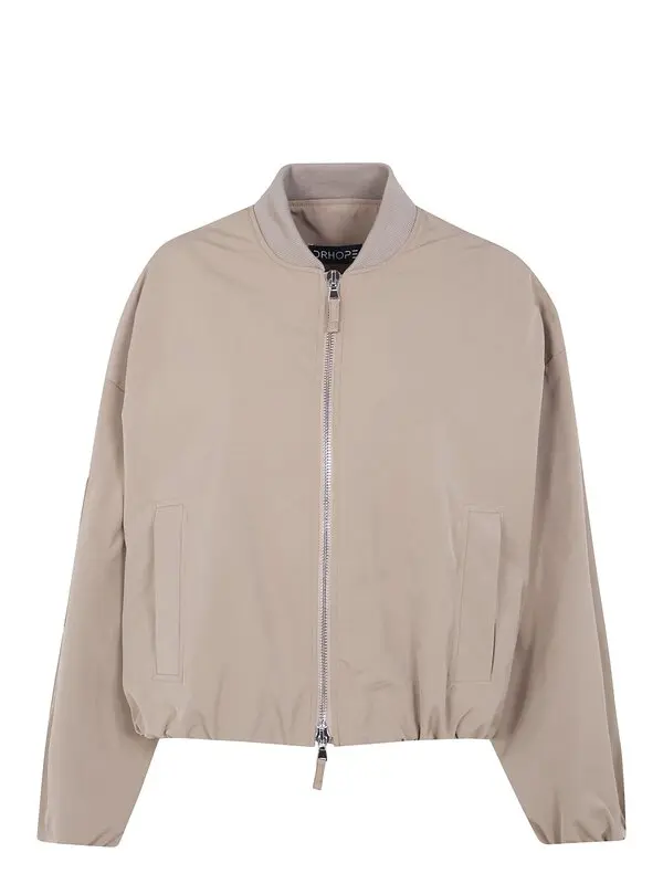 DRHOPE Nylon Bomber Jacket - Brown
