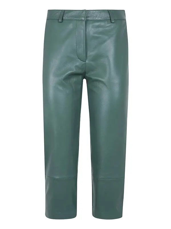 THE FRANKIE SHOP Lior Leather Capri Pants - Green