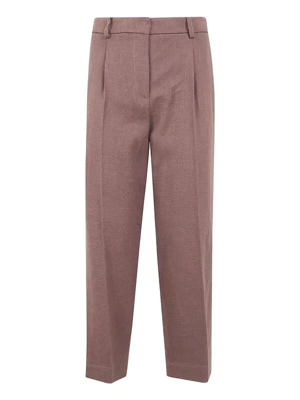 DRHOPE Elastic Waist Trousers - Brown
