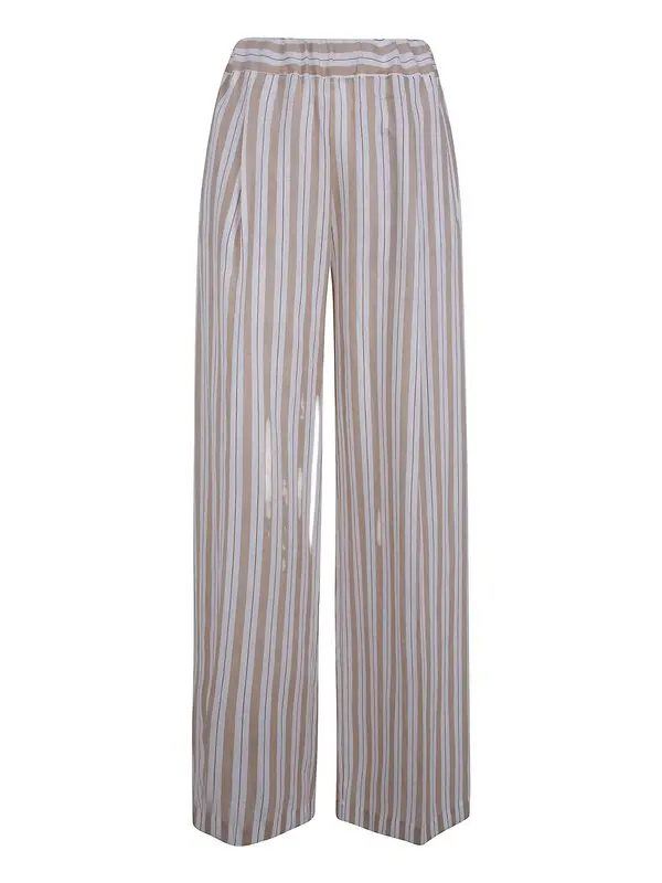 SEMICOUTURE Elastic Linen Trousers - Beige