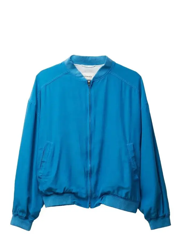 Versace Blouson Overdyed Silk Popeline - Blue