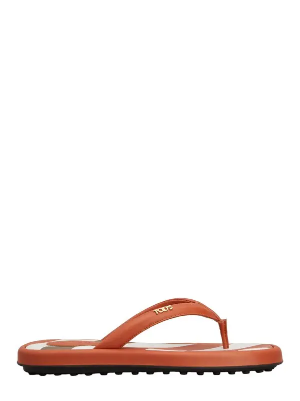 TOD'S Leather Thong Sandals - Orange