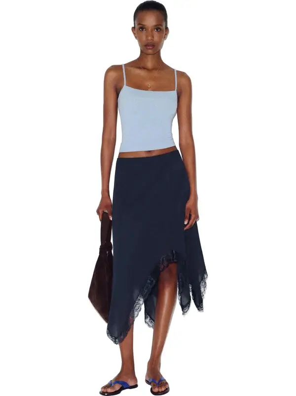 REFORMATION Liliana Midi Skirt - Blue