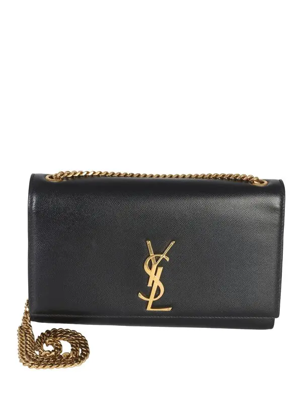 Saint Laurent Grain De Poudre Kate Chain Bag - Black