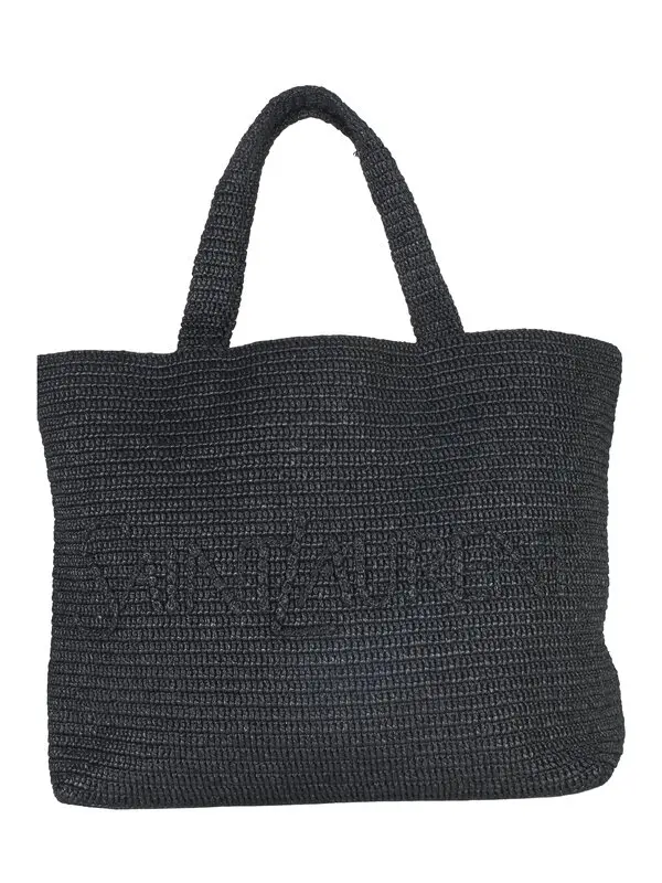 Saint Laurent Raffia Logo Tote - Black