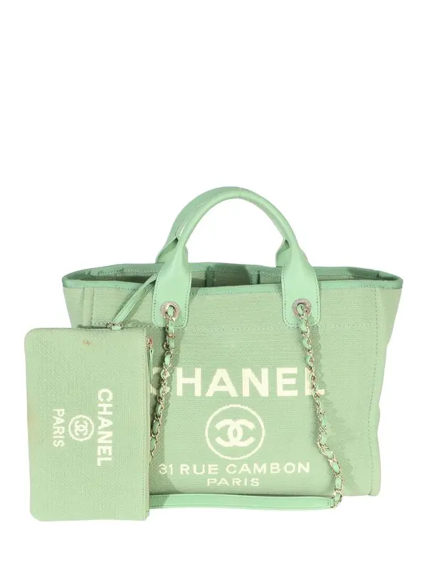 Chanel Deauville Tote Mixed Fibers - Green