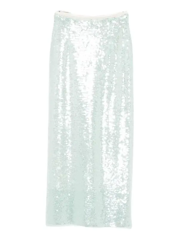FORTE_FORTE Sequined Long Skirt - Sky Blue