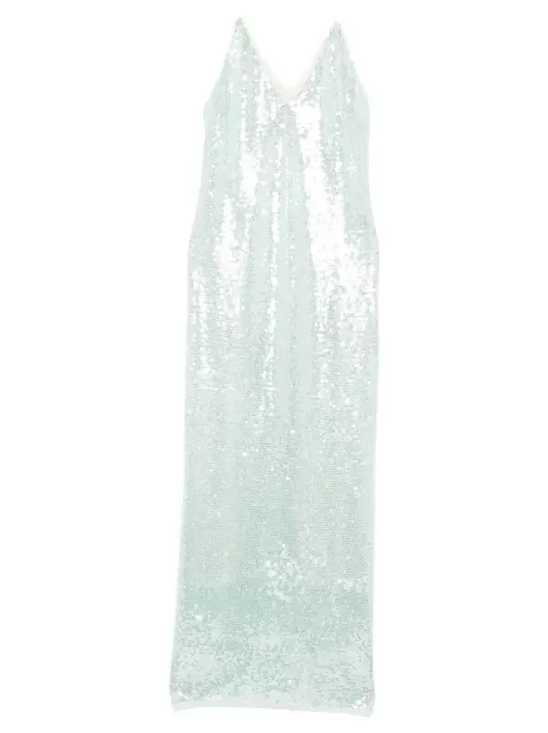 FORTE_FORTE Sequined Slip Dress - Sky Blue
