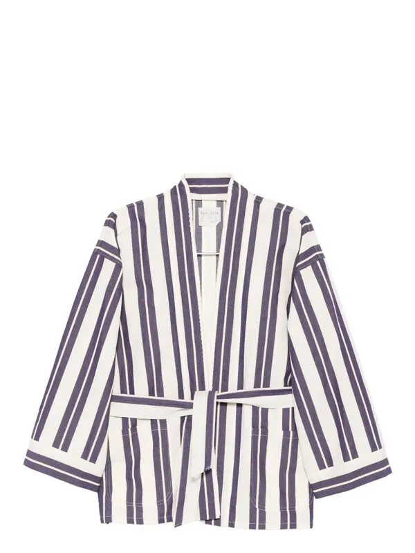 FORTE_FORTE Striped Kimono Jacket - Blue
