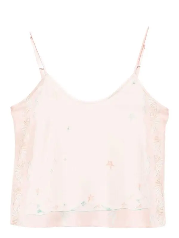 FORTE_FORTE Printed Silk Tank Top - Pink
