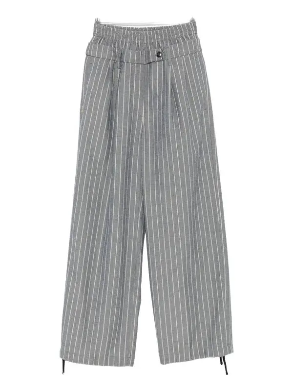 WHITE SAND Linen Blend Trousers - Grey