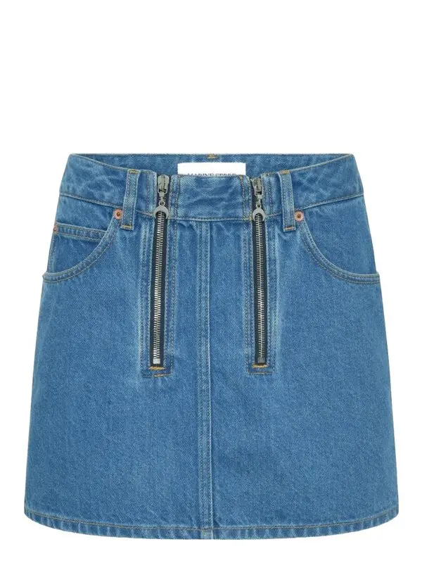 MARINE SERRE Denim Mini Skirt - Sky Blue