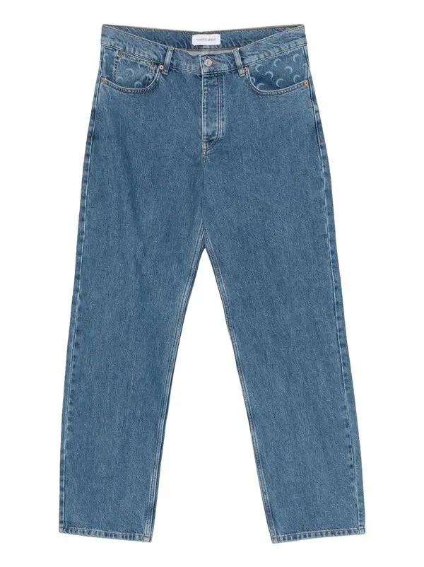 MARINE SERRE Straight Leg Denim Jeans - Sky Blue