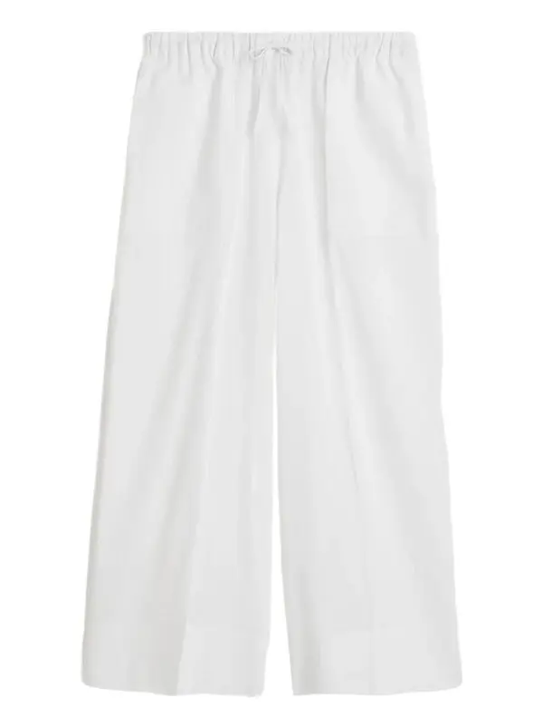 TOTEME Linen And Cotton Blend Trousers - White