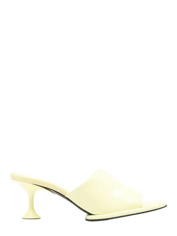 SERGIO ROSSI Leather Mules - Yellow