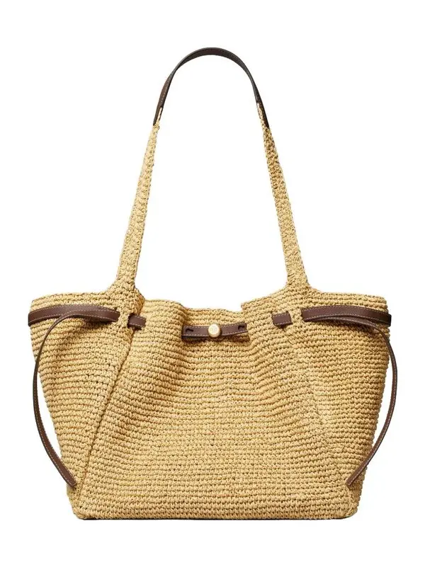 Tory Burch Romy Straw Tote Bag - Beige
