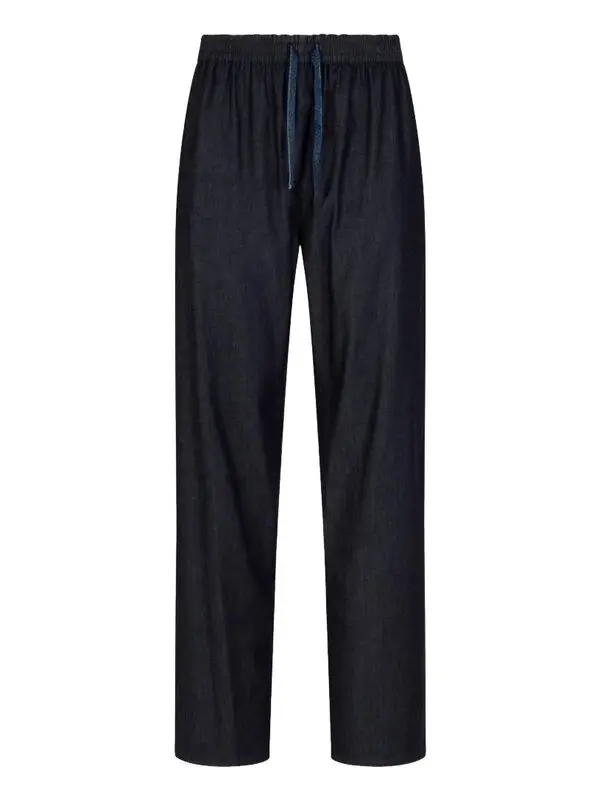 Emporio Armani Denim Cotton Trousers - Blue