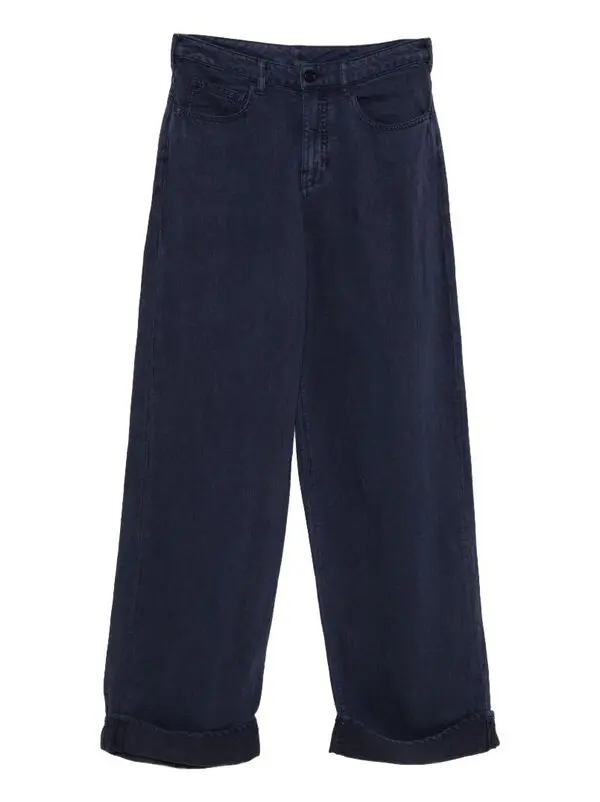 Emporio Armani Linen Blend Trousers - Blue