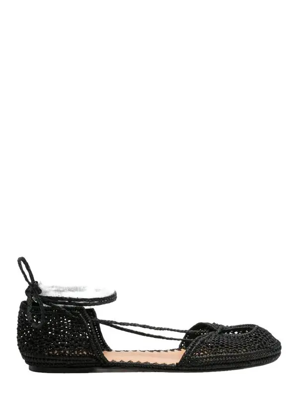 ODISSI Lima Raffia Espadrilles - Black