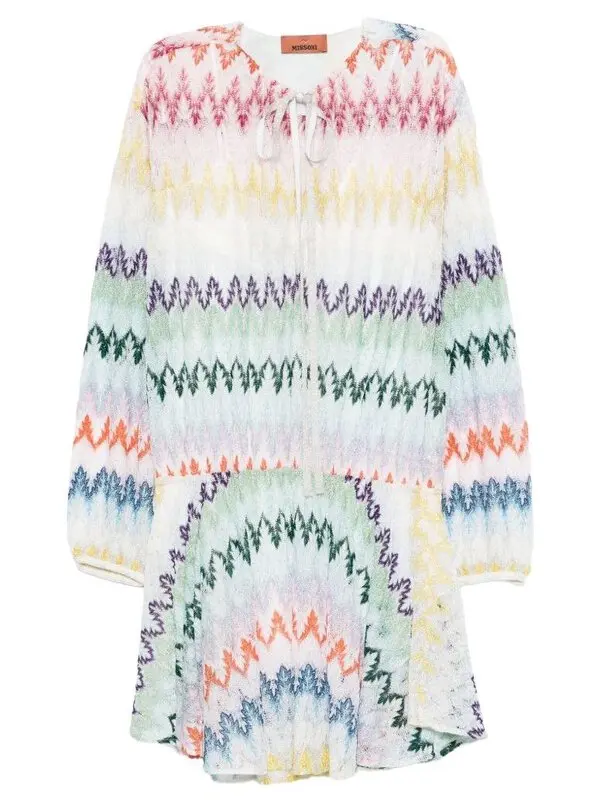 Missoni Zig-zag Mini Dress - White
