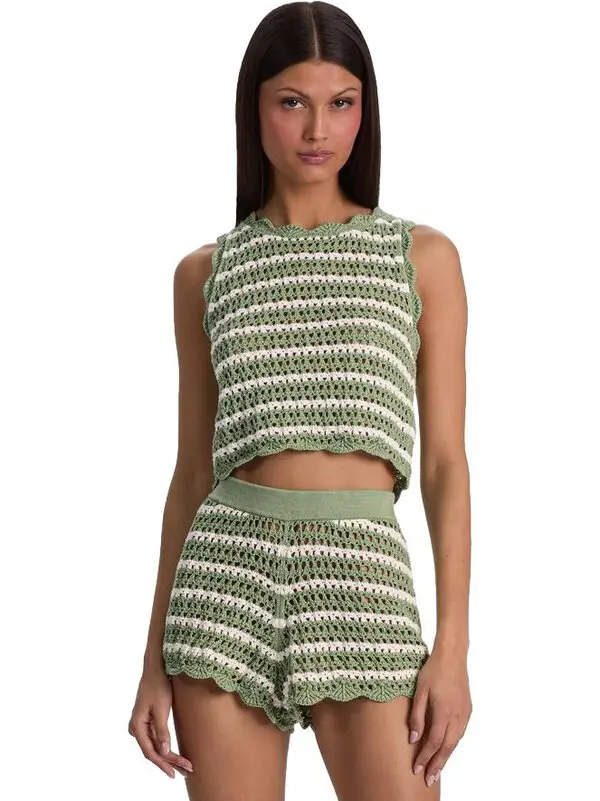 Alice + Olivia Amity Crochet Tank - White