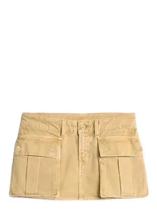 7 For All Mankind Canvas Cargo Mini Skirt - Brown