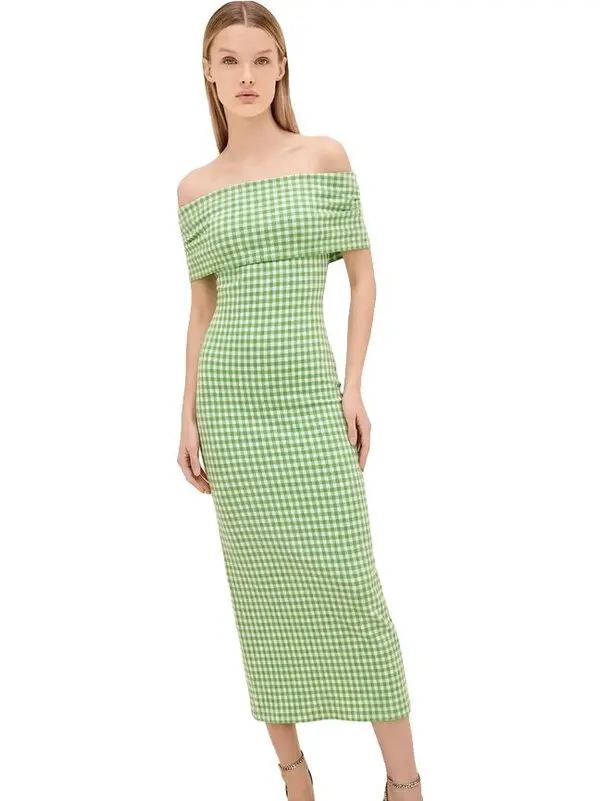Alexis Costella Off-the-shoulder Midi Dress - Green