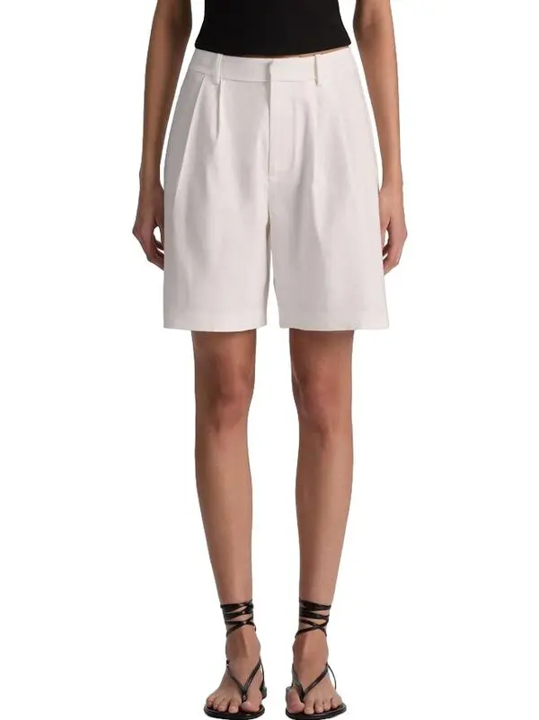 Alice + Olivia Conry Linen Bermuda Short - White