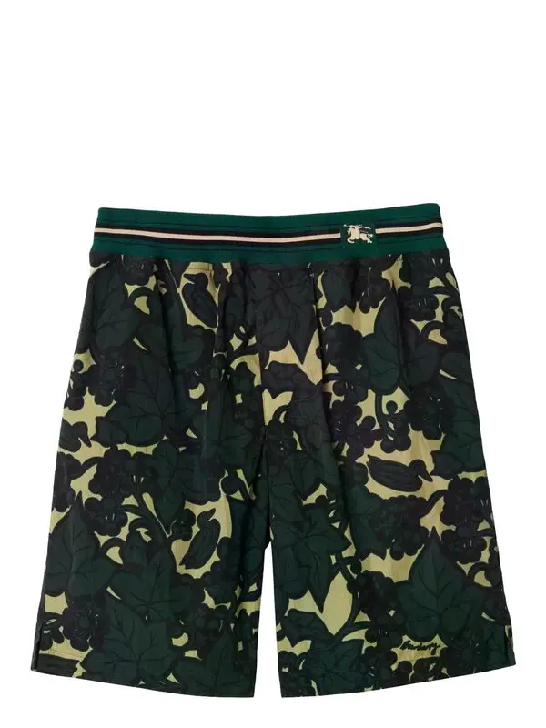 Burberry Floral Print Bermuda Shorts - Black