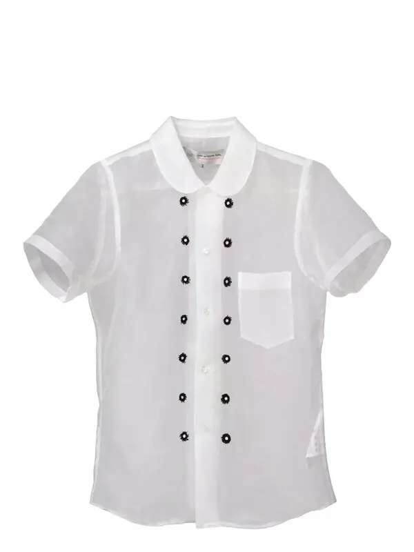 Comme Des Garçons Sheer Button Detail Blouse - White