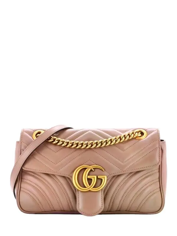 Gucci Gg Marmont Flap Bag Matelasse Leather Medium - Neutrals