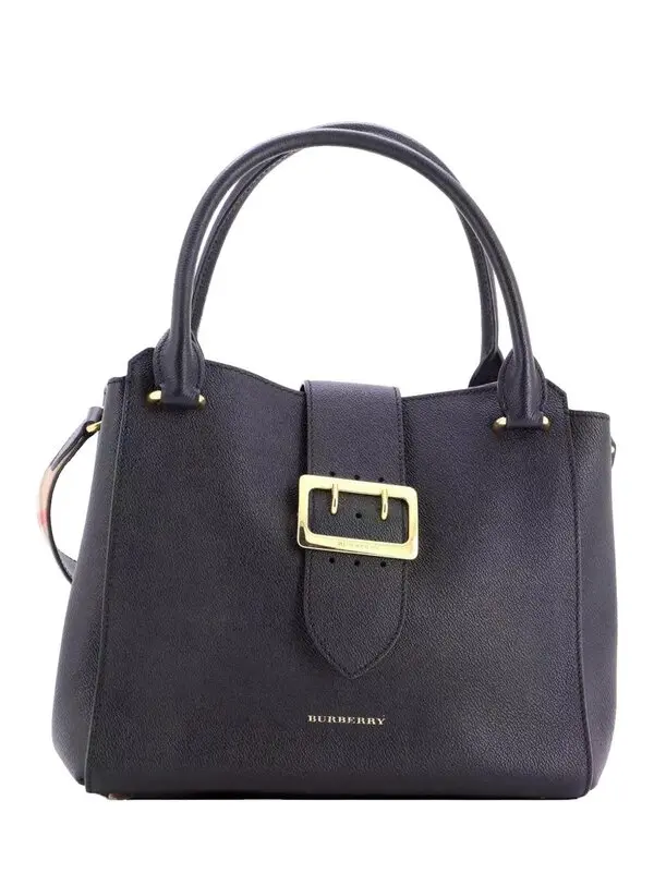 Burberry Buckle Leather Medium Tote - Black