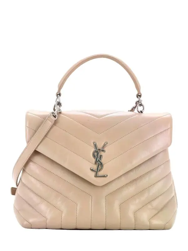 Saint Laurent Loulou Medium Shoulder Bag - Neutrals
