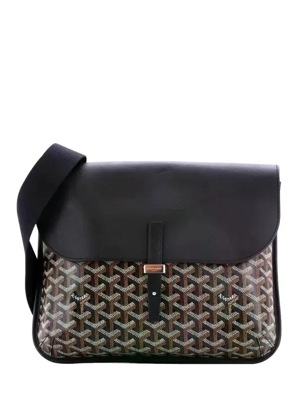 Goyard Coursier Messenger Bag Coated Canvas And Leather - Black