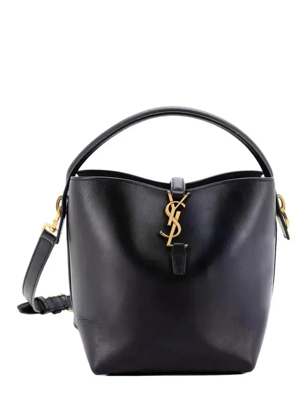 Saint Laurent Le 37 Leather Bucket Bag - Black
