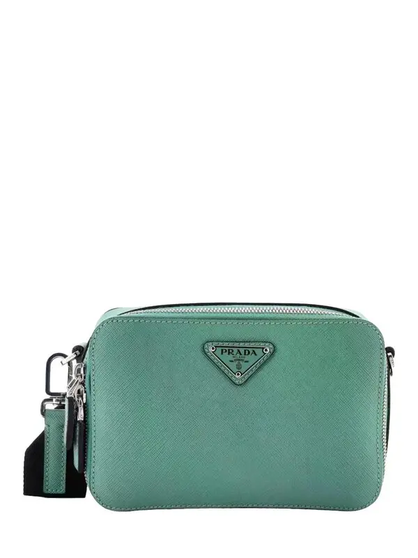Prada Brique Camera Saffiano Leather Mini Crossbody Bag - Green