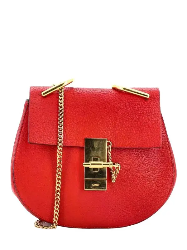Chloé Drew Leather Mini Crossbody Bag - Red