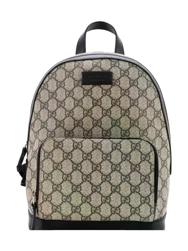 Gucci Zip Pocket Gg Coated Canvas Small Backpack - Brown