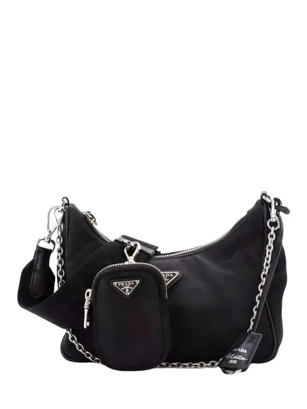 Prada Re-edition 2005 Tessuto Shoulder Bag - Black