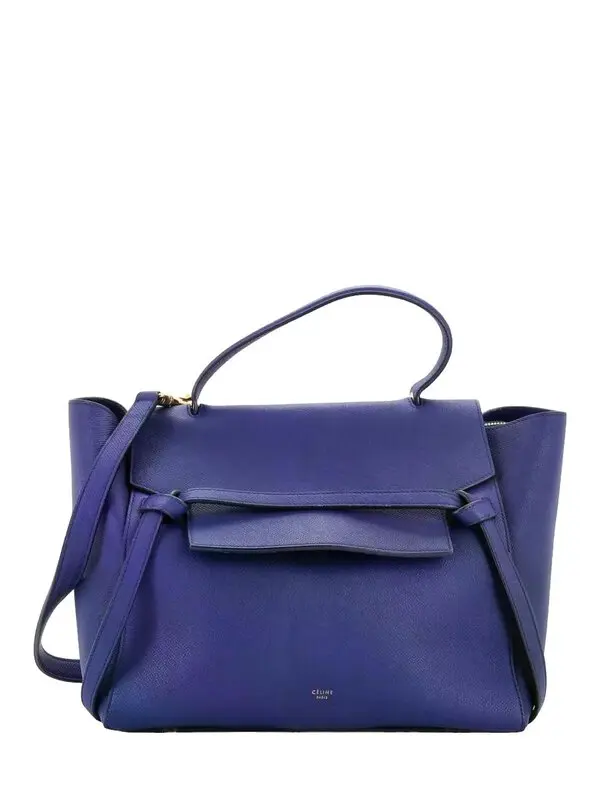 Celine Belt Bag Textured Leather Mini Shoulder Bag - Blue