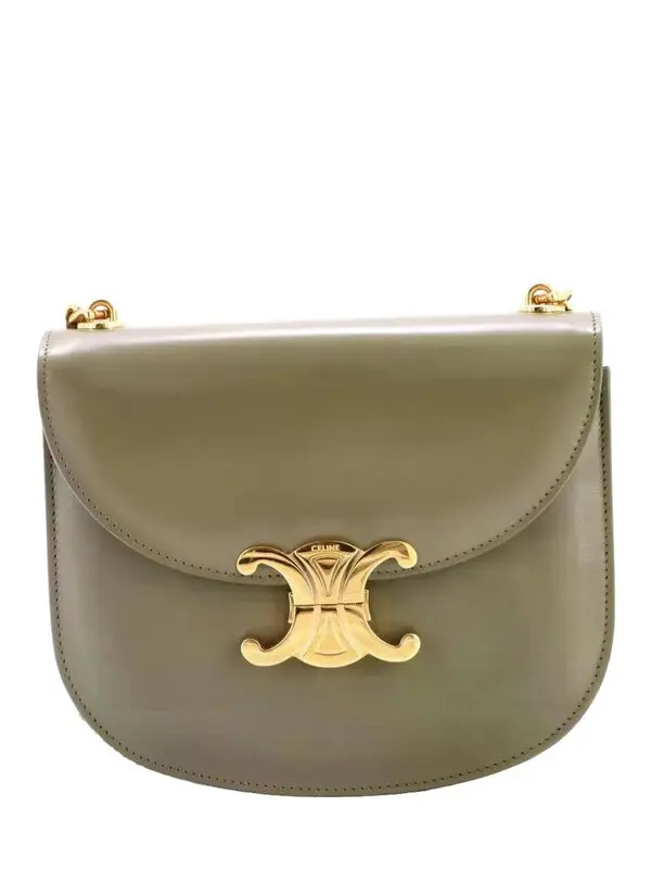 Celine Triomphe Besace Clea Chain Flap Bag - Green