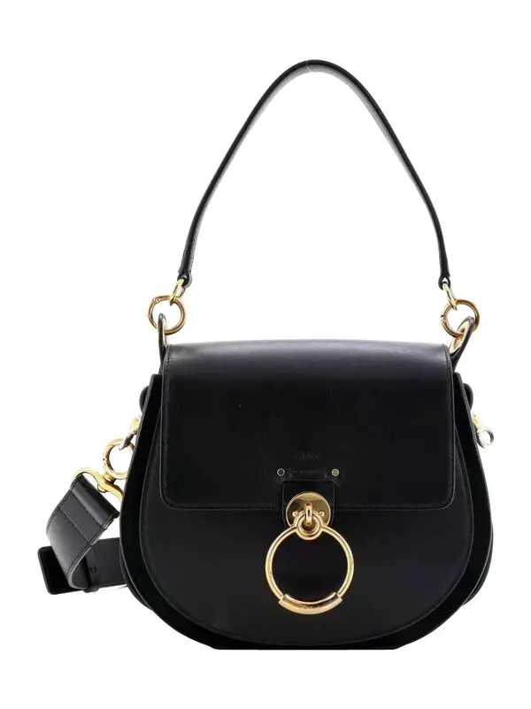 Chloé Tess Leather Large Crossbody Bag - Black