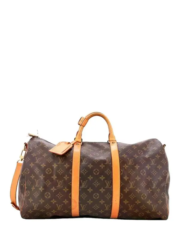 LOUIS VUITTON Keepall Bandouliere 50 Monogram Canvas Travel Bag - Brown