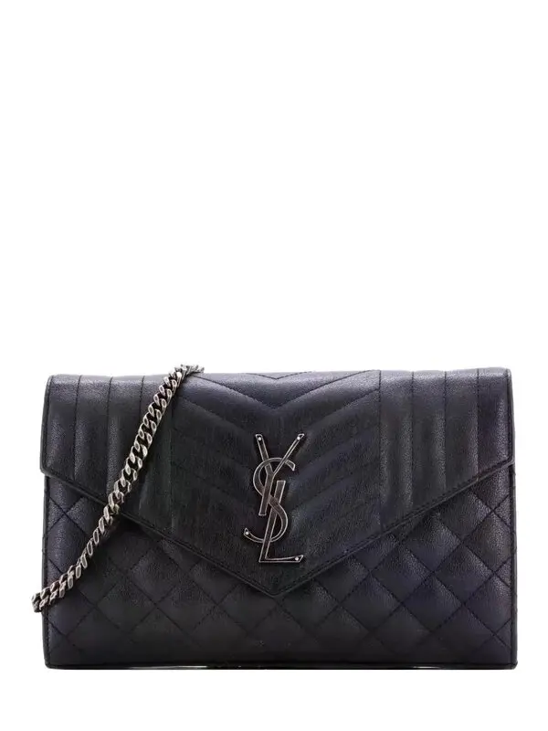 Saint Laurent Classic Monogram Chain Wallet Medium - Black