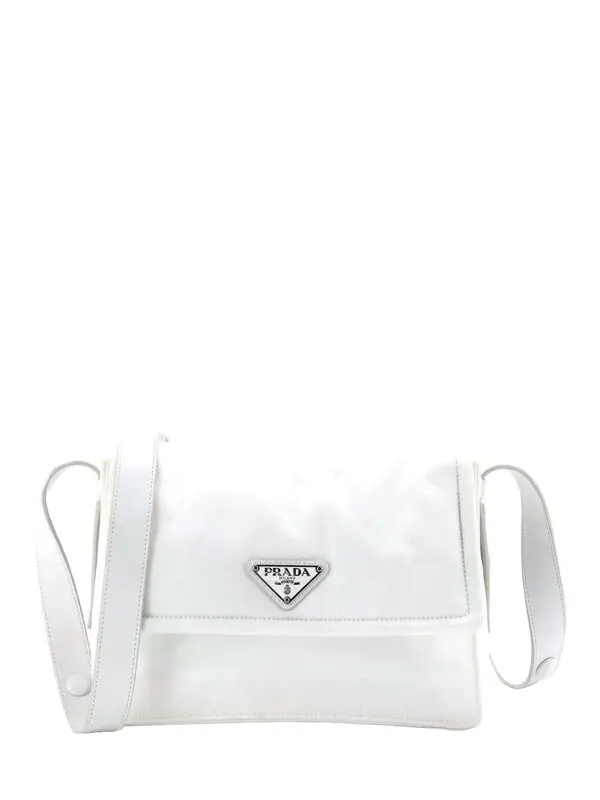 Prada Padded Flap Shoulder Bag Re-nylon Small Crossbody Bag - White